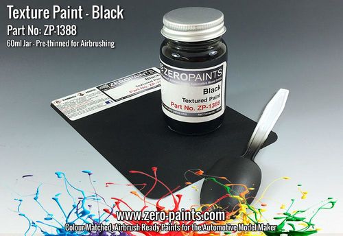 Zero Paints 1388 Black Textured Paint (Engines, Interiors etc) Matt