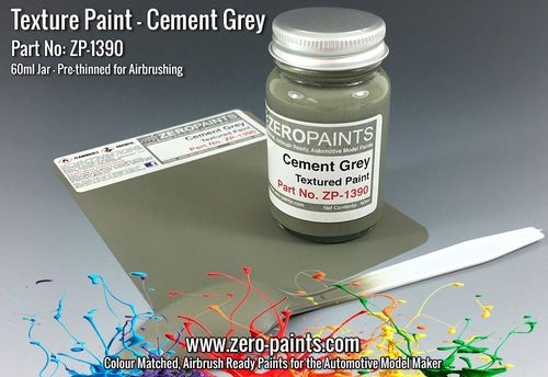 Zero Paints 1390 Cement Grey Textured Paint (Engines, Interiors etc) Matt
