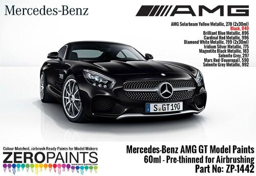 Zero Paints 1442-BLACK 1442 Mrecedes-AMG GT Black 040 Matt