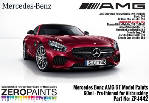 Zero Paints 1442-CARDIN 1442 Mercedes AMG GT Cardinal Red Matt