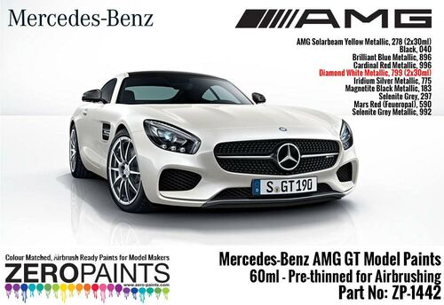 Zero Paints 1442-DIAMAND 1442 Mercedes AMG GT Diamond White Matt