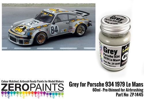 Zero Paints 1445 Grey for Porsche 934 1979 #84 Le Mans Matt