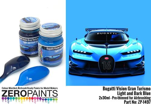 Zero Paints 1497 Bugatti Vision Gran Turismo - Light and Dark Blue Set Matt