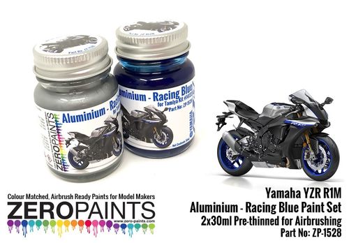 Zero Paints 1528 Yamaha YZR R1M - Aluminium and Racing Blue Set Matt