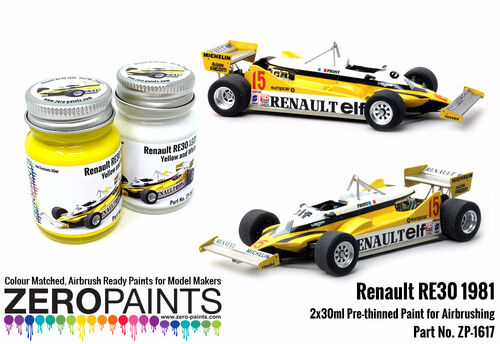 Zero Paints 1617 - Renault RE30 1981 Yellow And White Paint Set