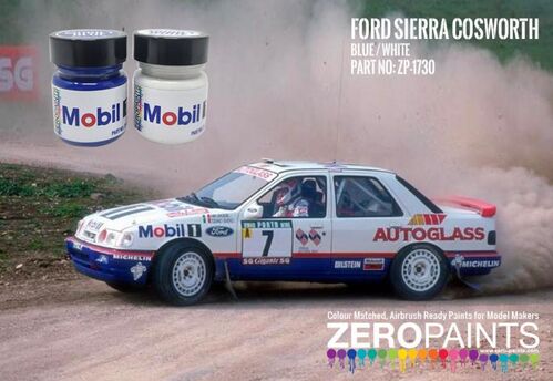 Zero Paints 1730 Ford Sierra Cosworth 4X4 Rally Mobil 1 Blue/White