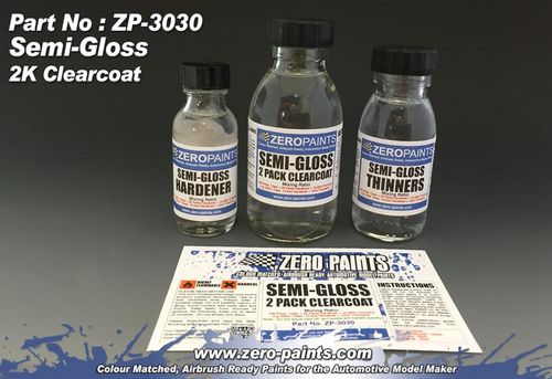 Zero Paints 3031 Semi-Gloss (Satin) 2 Pack Clearcoat 100ml (2K Urethane)