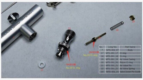 Meng Model MTS001_18 O-ring for Vermilion Bird 0.3mm Airbrush (1 pc)
