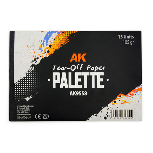 NEW! AK-Interactive 9558 Tear-Off Paper Palette (15 Sheets)