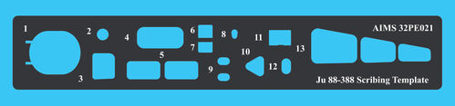 Aims 32PE21 Junkers Ju-88 / Ju-188 / Ju-388 - Panel Scribing Template.(for Revell Kits)