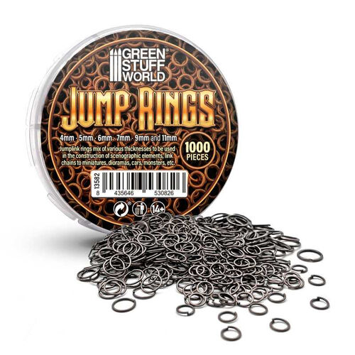 Green Stuff World 13582 Jump Rings 4mm / 5mm / 6mm / 7mm / 9mm and 11mm (1000 pcs)