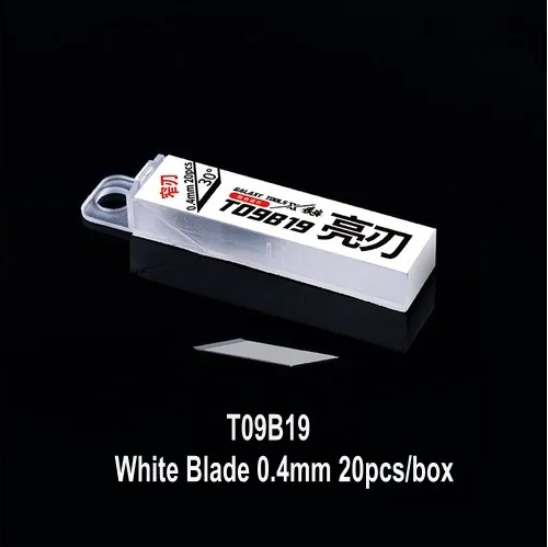 Galaxy-Model T09B19 White Blade High Strength Carbon Steel Blade (0,4 mm - 20 pcs)