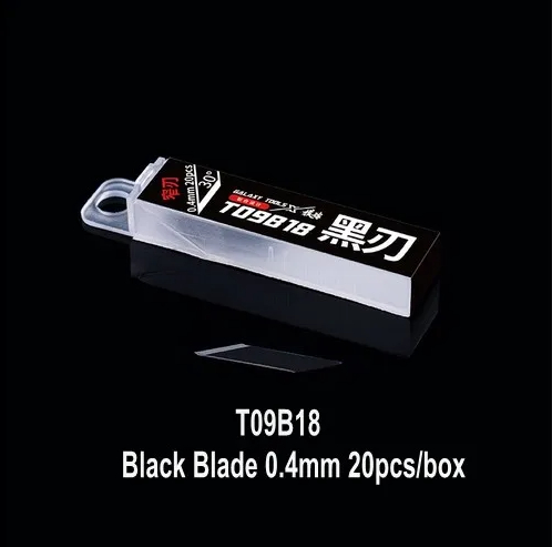 Galaxy-Model T09B18 Black Blade High Strength Carbon Steel Blade (0,4 mm - 20 pcs)