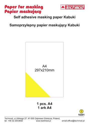 Techmod 10201 Self adhesive masking paper Kabuki (1 pcs. A4)