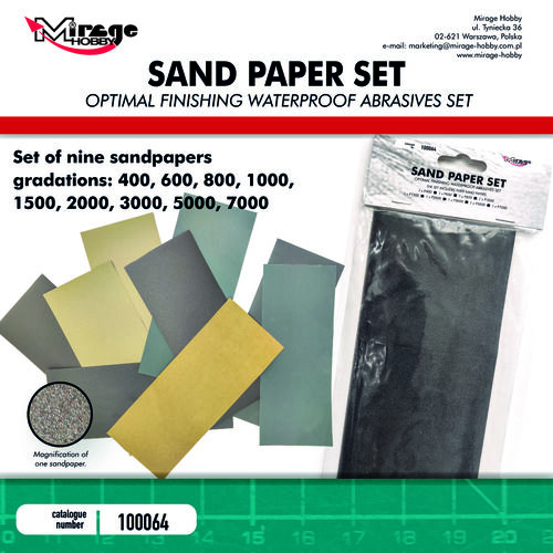 Mirage-Hobby 100064 Sand Paper Set (Optimal Finishing Waterproof Abrasives Set)