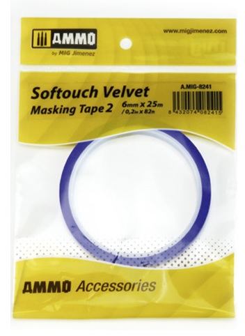 AMMO of Mig Jimenez 8241 Softouch Velvet Masking Tape #2 (6mm x 25M)