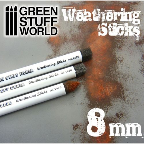 Green Stuff World 9311 Weathering Sticks 8mm (set 3pc)