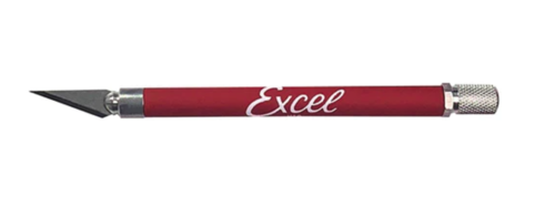 Excel Hobby Tools 16024 K18 Red Grip Knife Non-Roll With Safety Cap
