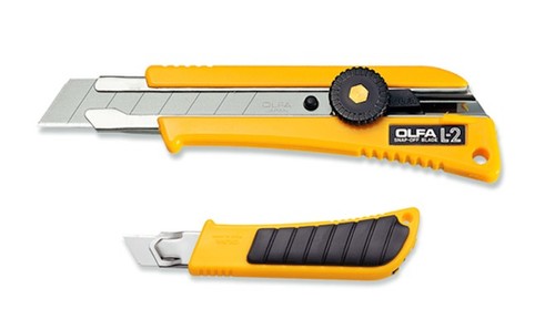 Olfa L2 Heavy-Duty Ratchet-Lock Utility Knife with Rubber Grip Insert (L-2)