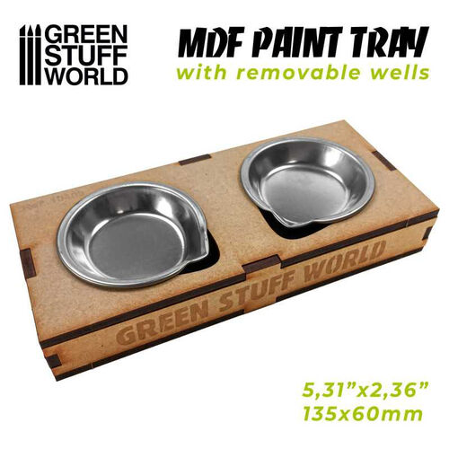 Green Stuff World 10409 MDF Paint Tray with Removable Wells