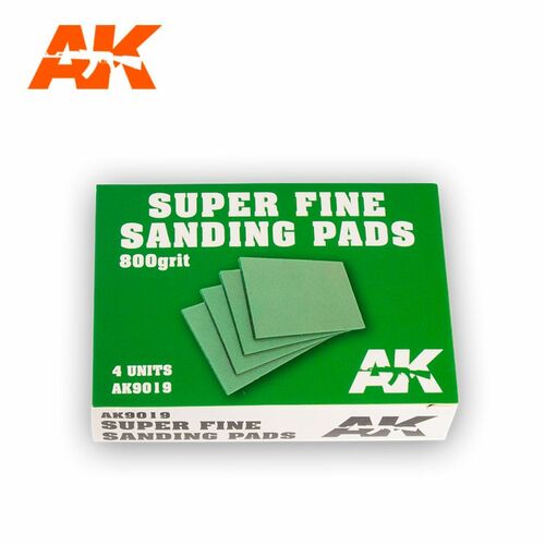 AK-Interactive 9019 Super Fine Sanding Pads 800 GRIT. 4 UNITS.