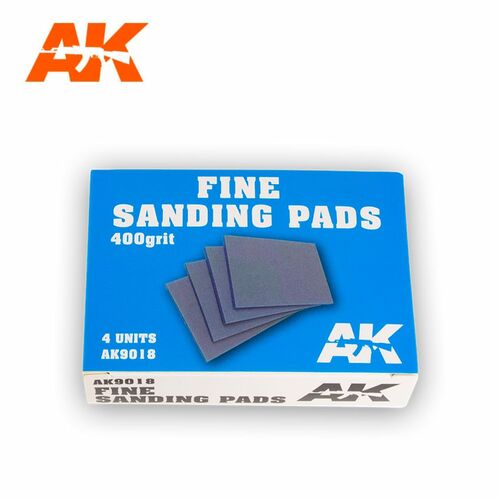 AK-Interactive 9018 Fine Sanding Pads 400 GRIT. 4 UNITS.