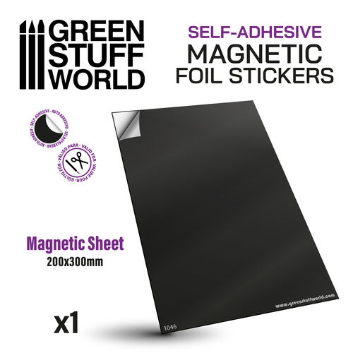 Green Stuff World 1046 Magnetic Sheet A4 0.9 mm selfadhev.