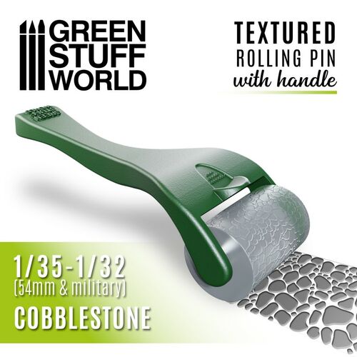 Green Stuff World 10484 Rolling pin with Handle - Cobblestone