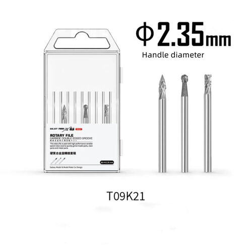 Galaxy-Model T09K21 Rotary File Carbide Double Edged Groove SHORT - dia. 2,35 mm (3 pcs)
