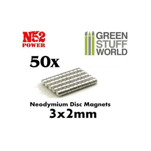 Green Stuff World 9053 Neodymium Magnets 3x2mm - 50 units (N35)