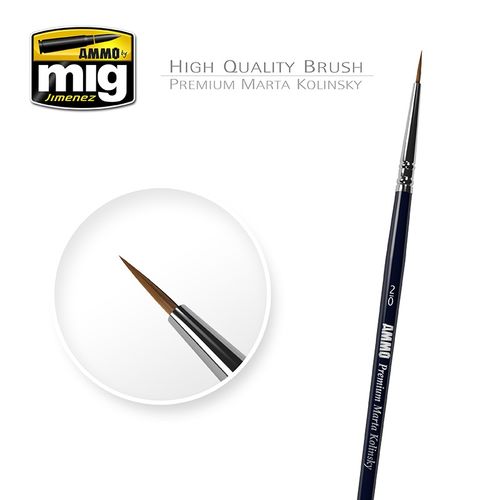 AMMO of Mig Jimenez 8601 2/0 Premium Marta Kolinsky Round Brush