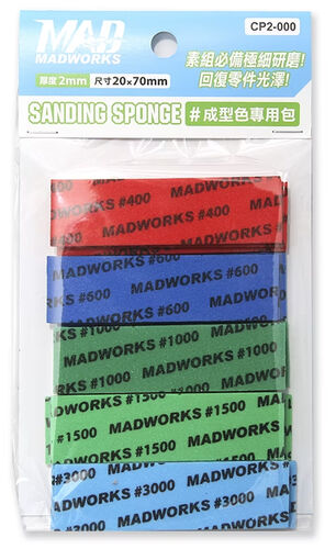 Madworks CP2-000 2MM Sanding Sponge Snap-Fit Combo Pack- High Finish - 4 each (#400 / #600 / #1000 / #1500 and #3000)
