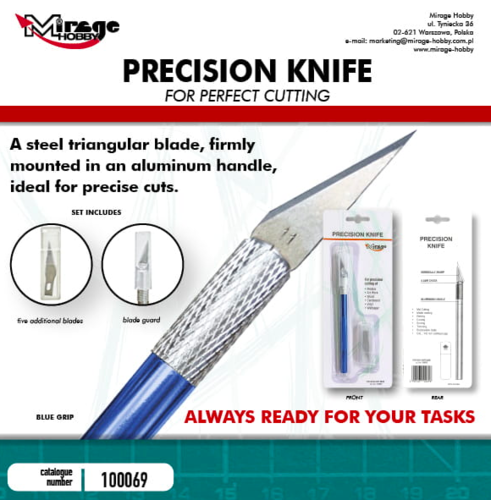 Mirage-Hobby 100069 Precision Knife Blue (5 extra blades)