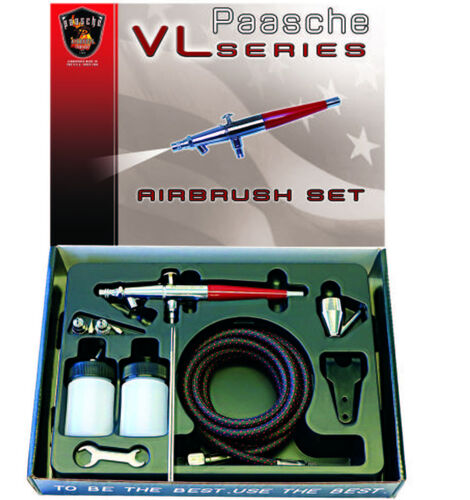 Paasche VL-3AS VL Double Action Airbrush Set With .55, .75 And 1.05mm Heads And 1/8" BSP Adapter