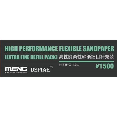 Meng Model MTS042C High Performance Flexible Sandpaper #1500 (Extra Fine Refill Pack)