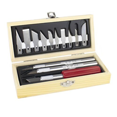 Excel Hobby Tools 44382 Craft Hobby Knife Set - Wooden Box