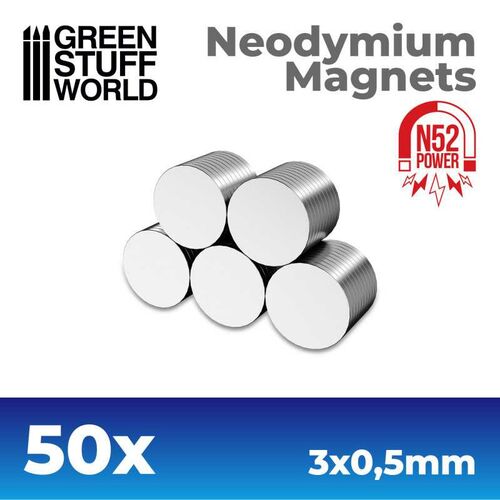 Green Stuff World 9258 Neodymium Magnets 3x0,5mm - 50 units (N52)
