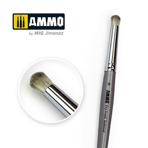 AMMO of Mig Jimenez 8703 8 AMMO Drybrush Technical Brush