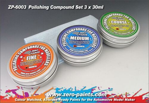 Zero Paints 6003 Polishing Compound Set (3 Grades + Cloth)