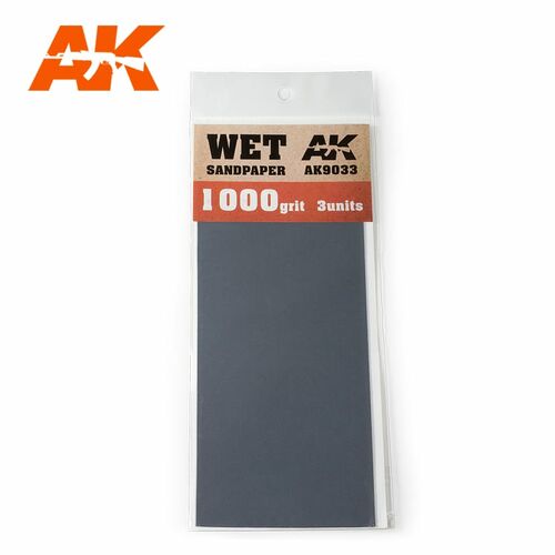 AK-Interactive 9033 Wet Sandpaper 1000 (3 units)