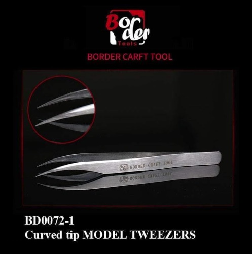 Border Model BD0072-1 Curved Tip Model Tweezers