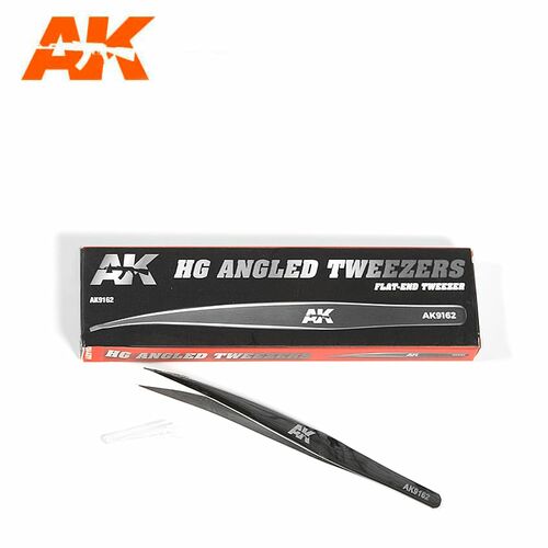 AK-Interactive 9162 HG Angled Tweezers 02 Flat-End