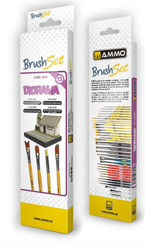 AMMO of Mig Jimenez 7613 Dioramas Brushes Set (4 pcs)