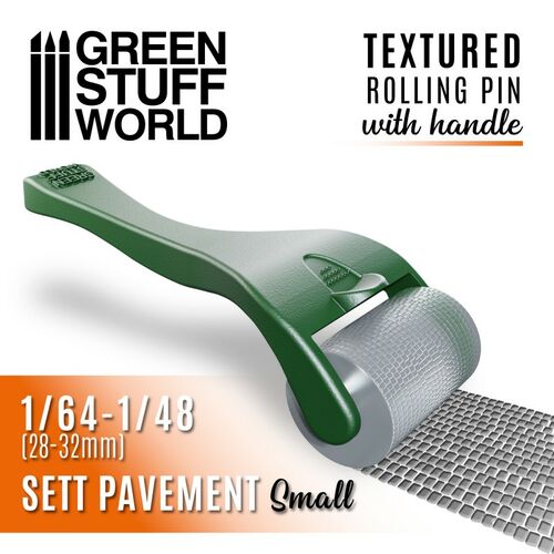 Green Stuff World 10495 Rolling pin with Handle - Sett Pavement Small