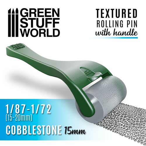 Green Stuff World 10482 Rolling pin with Handle - Cobblestone 15mm