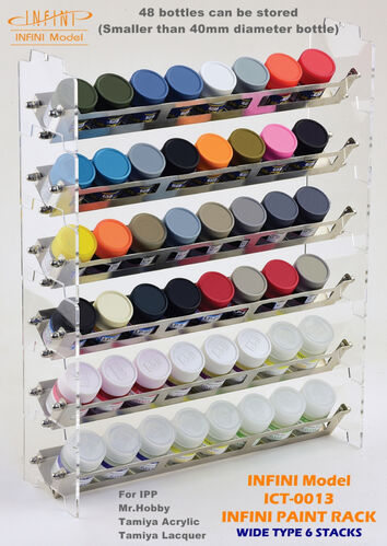 Infinimodel ICT0013 Paint Rack Wide 6 stacks (for Mr. Hobby / IPP)