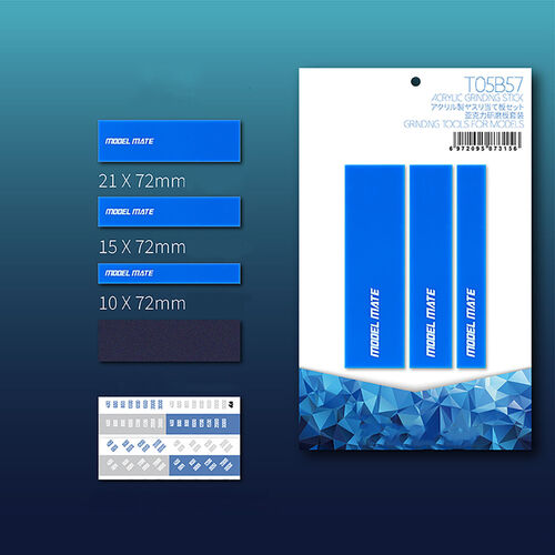 Galaxy-Model T05B57 Acrylic Grinding Sticks - 3 pcs BLUE