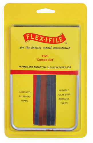 Flex-I-files 123 Anodized Aluminum Frame (1 pc) and 17 Assorted Abrasive Refill Tapes