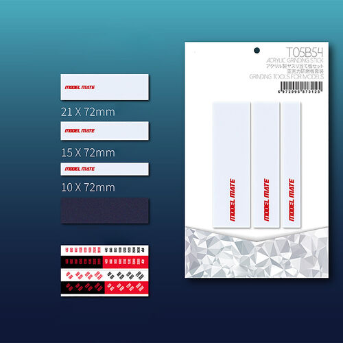 Galaxy-Model T05B54 Acrylic Grinding Sticks - 3 pcs WHITE