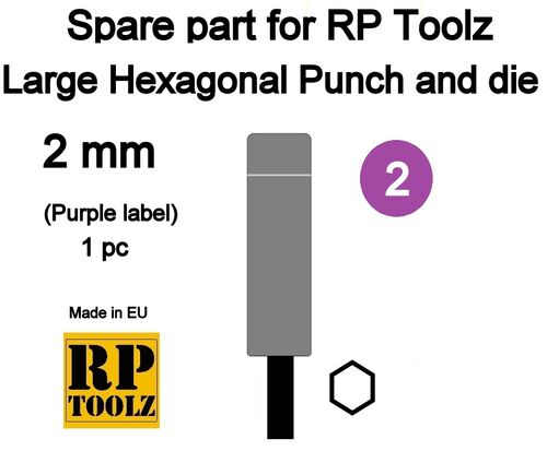 RP TOOLZ RP-PDPL20 Spare Part For RP Toolz Large Hexagonal Punch And Die Set 2mm